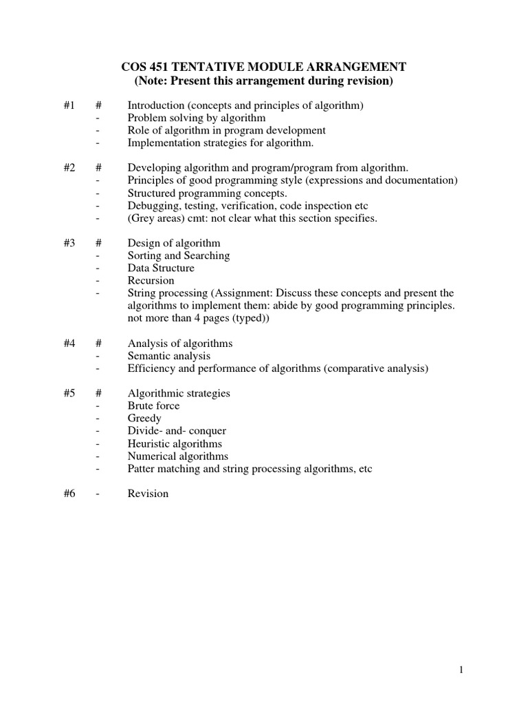 Cos 431 Algorithms Handbook | PDF Cos 431 Algorithms Handbook | PDF