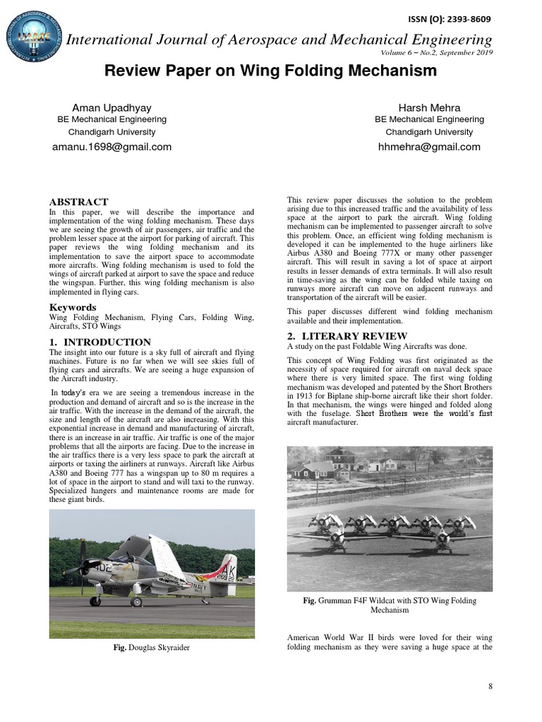 Wing Folding Mechanism Review | PDF
