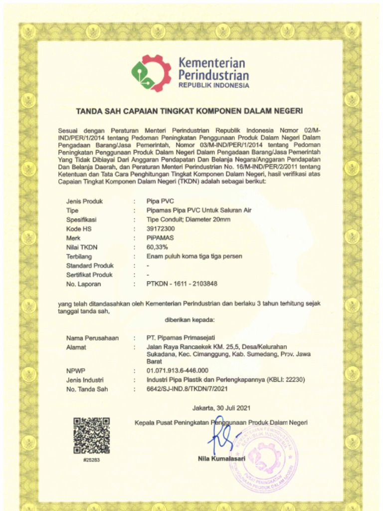 TKDN Pipamas Conduit | PDF