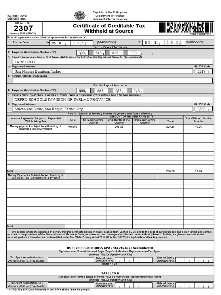 Tarelco II | PDF | Payments | Government Finances