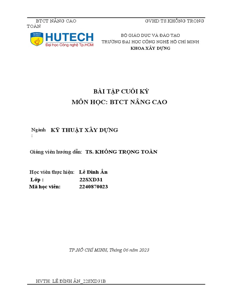 Bai Tap Cuoi Ky BTCT Nang Cao | PDF