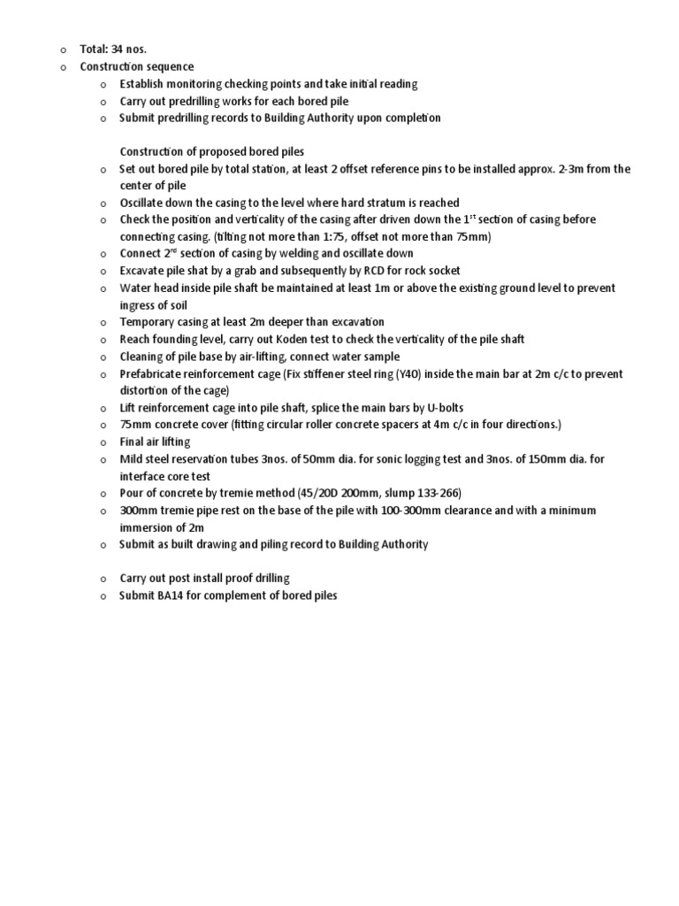 Bored Pile Notes | PDF