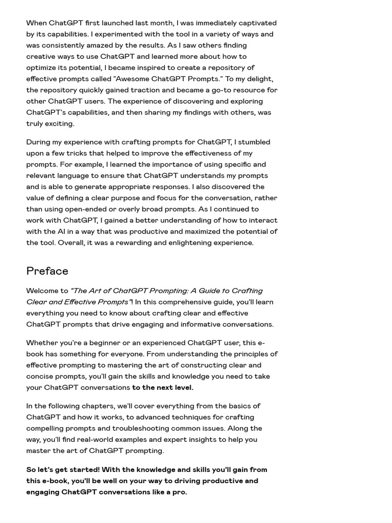 The Art of ChatGPT Prompting - A Guide To Crafting Clear and Effe | PDF ...