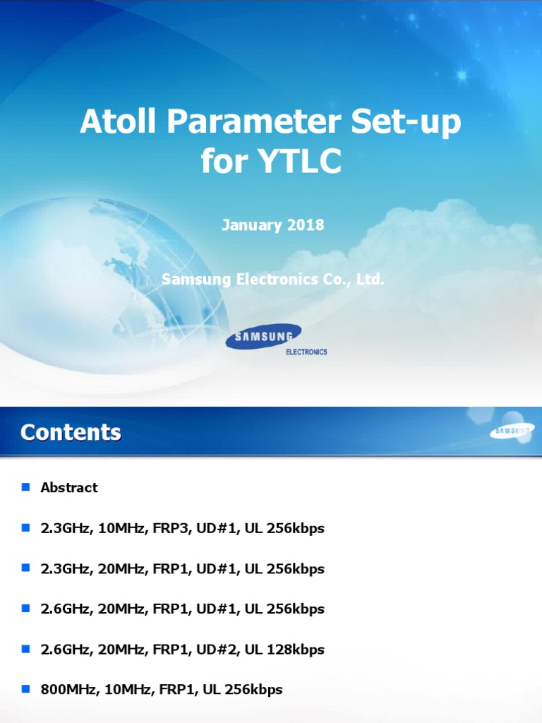 (YTLC) Atoll Parameter Set-Up - v1.7 | PDF