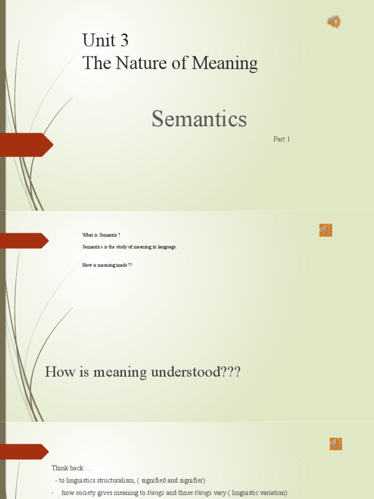 Understanding Semantics and Meaning | PDF | Idiom | Linguistics