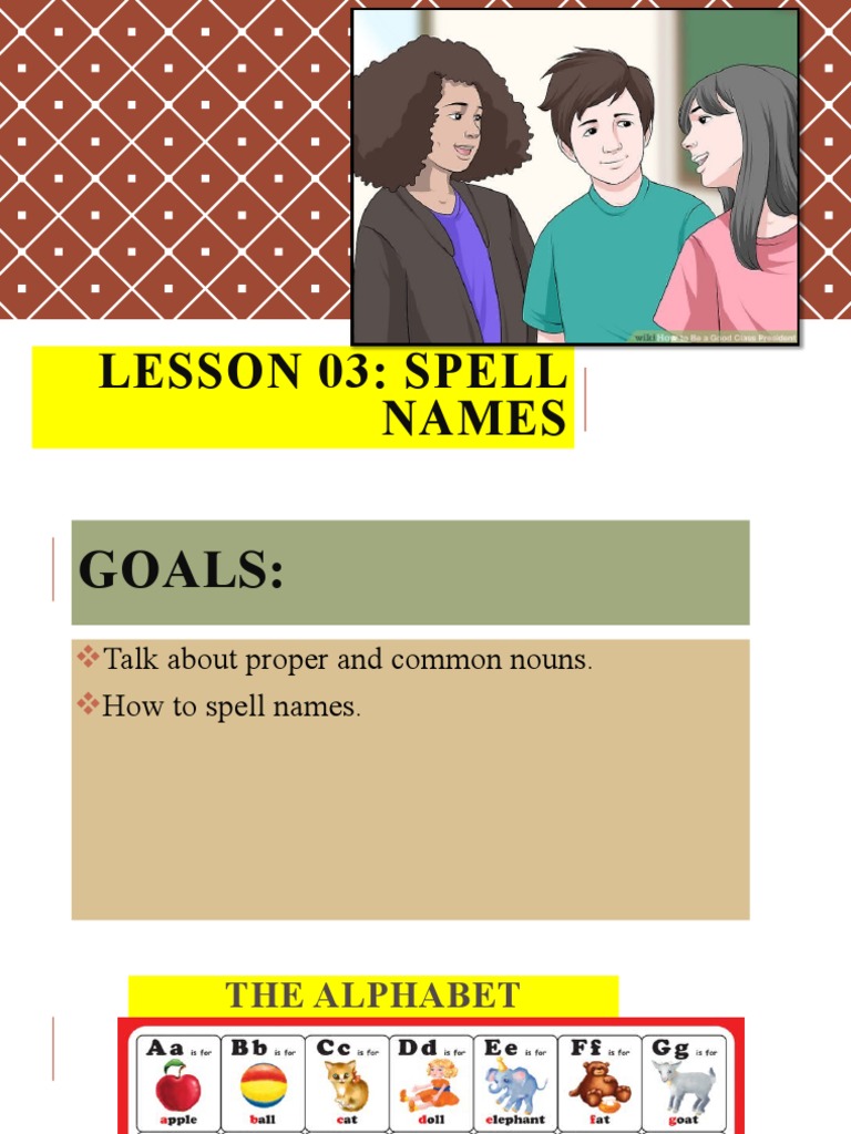 Lesson 3 - Spell Names | PDF