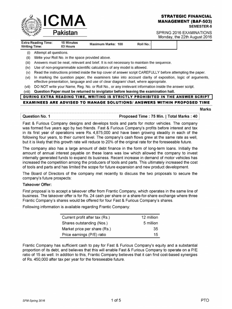 11-Spring 2016 - SFM | PDF