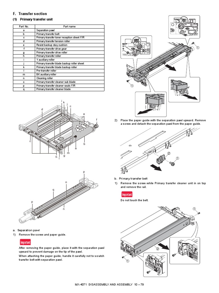 MX-4071 Transfer Section Guide | PDF | Industrial Processes | Secondary ...