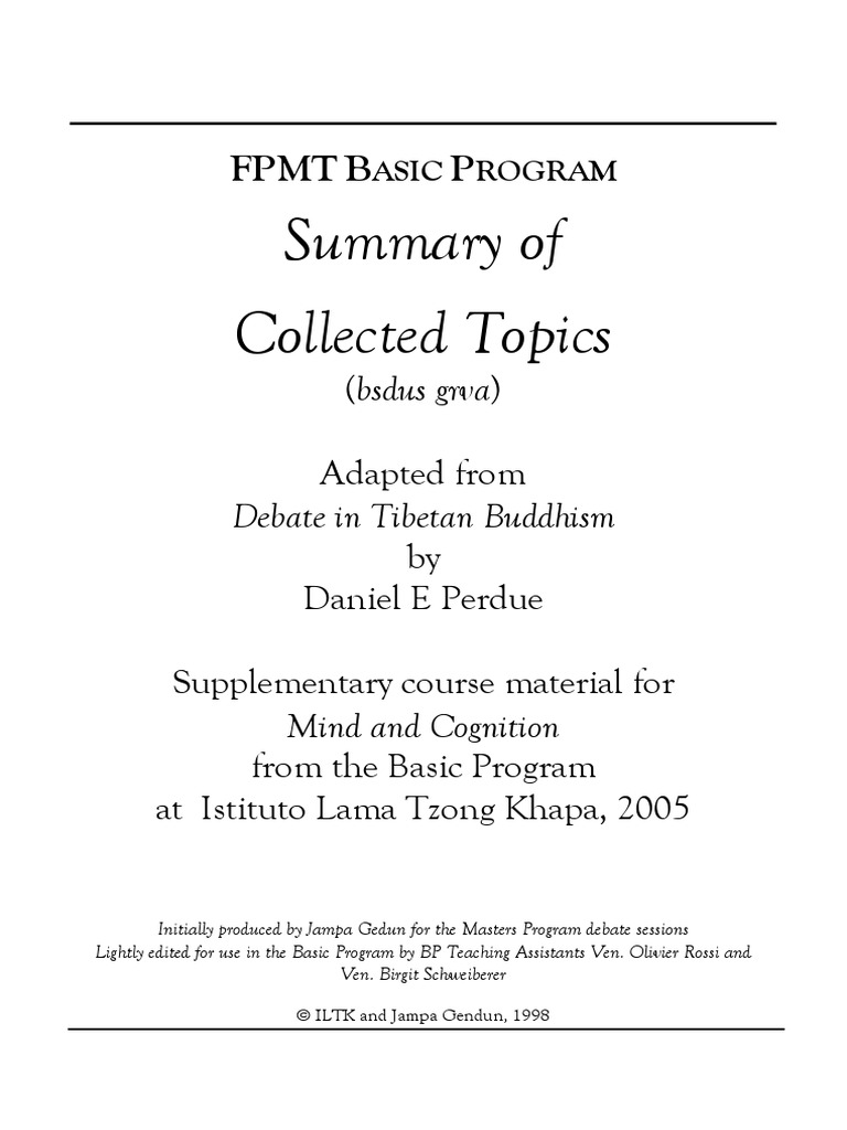 Collected Topics Summary | PDF | Consciousness | Mind