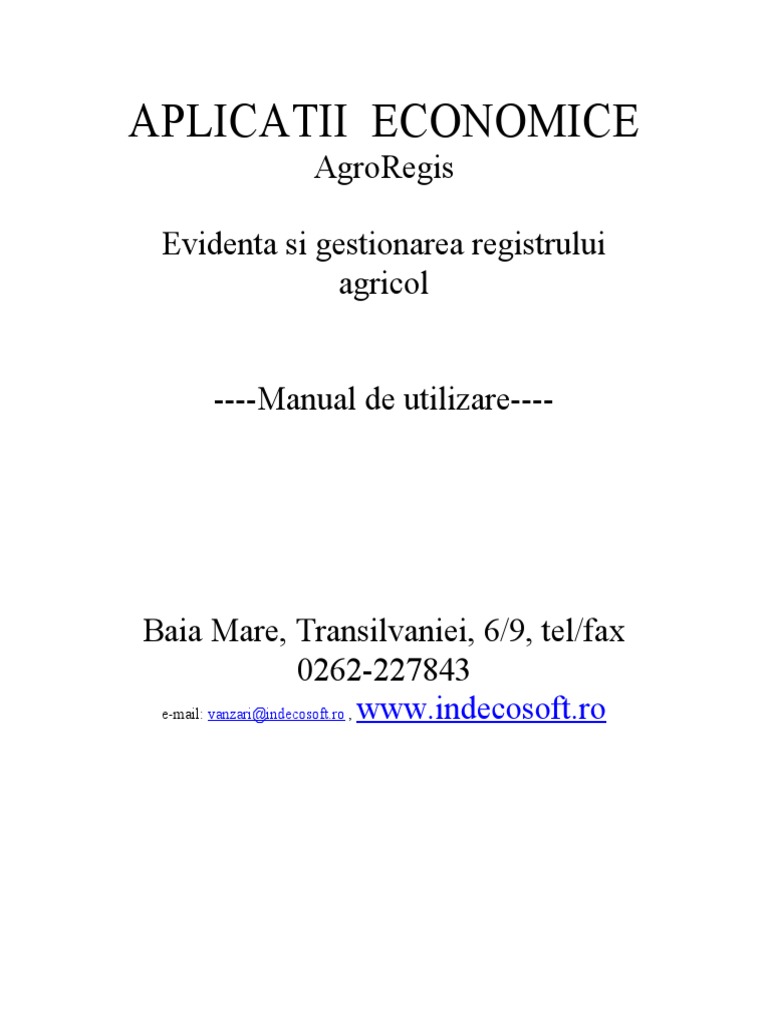 AgroRegis Prezentare | PDF