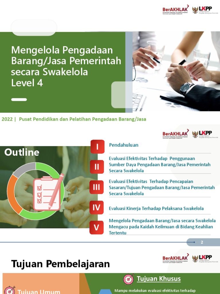 Evaluasi Pengadaan Barang/Jasa Swakelola | PDF