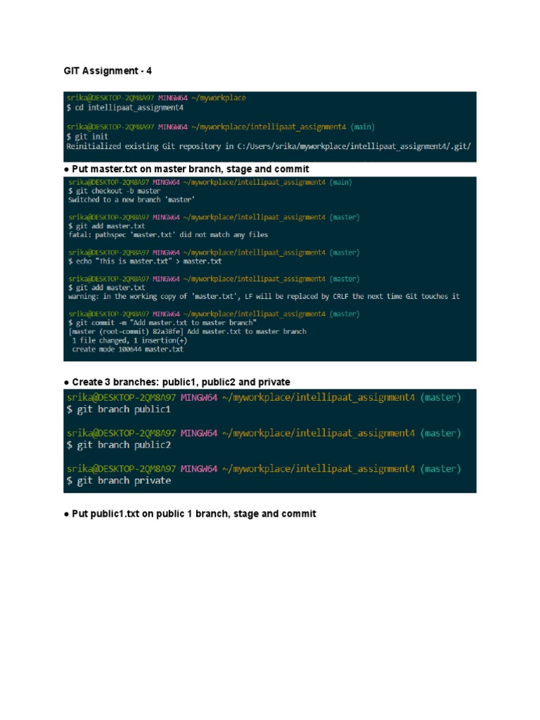 GIT Assignment - 4 | PDF