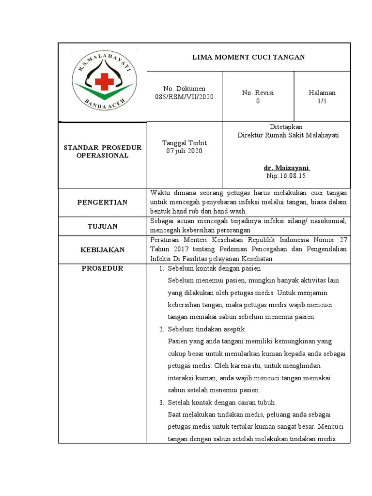 SPO Lima Moment Cuci Tangan | PDF SPO Lima Moment Cuci Tangan | PDF