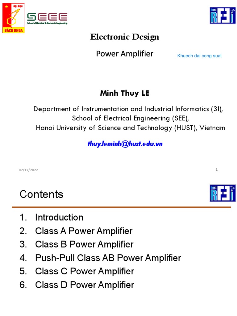 Types of Power Amplifiers Explained | PDF | Amplifier | Electromagnetism
