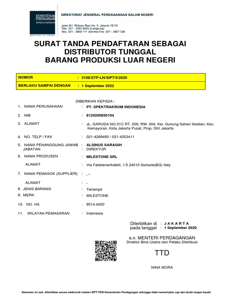STP Deperindag 20802SIPT072020 | PDF