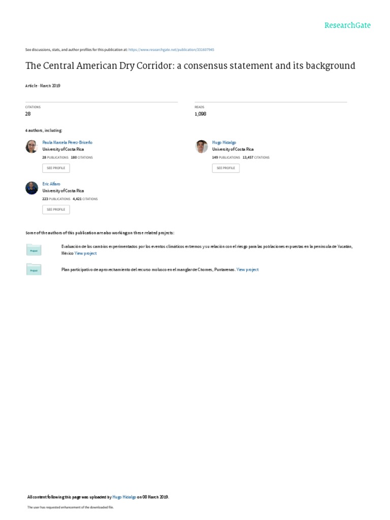 The Central American Dry Corridor A Cons | PDF