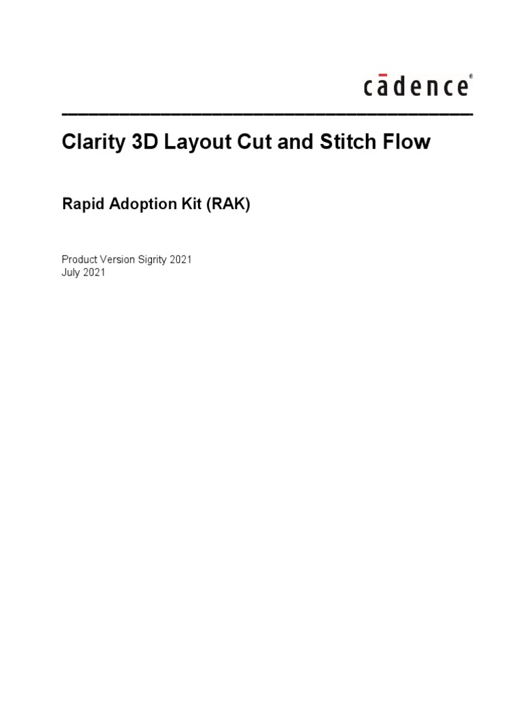 RAK Clarity3DLayout Cut-and-Stitch Flow | PDF | Central Processing Unit ...