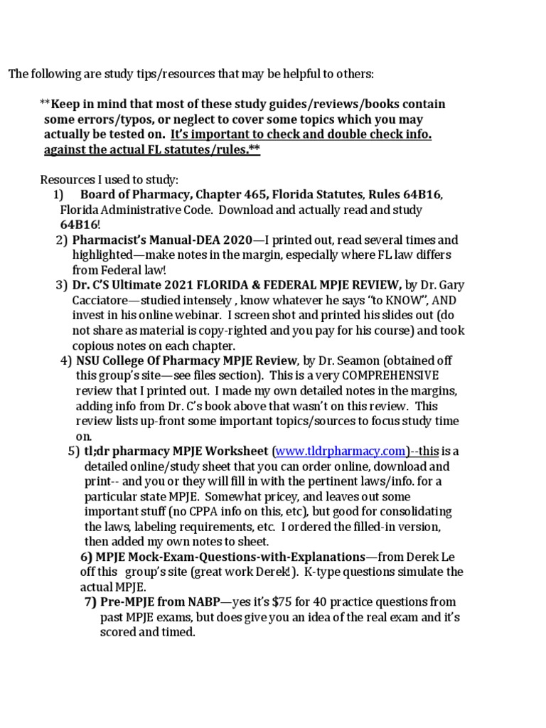 Study Tips-FL MPJE | PDF