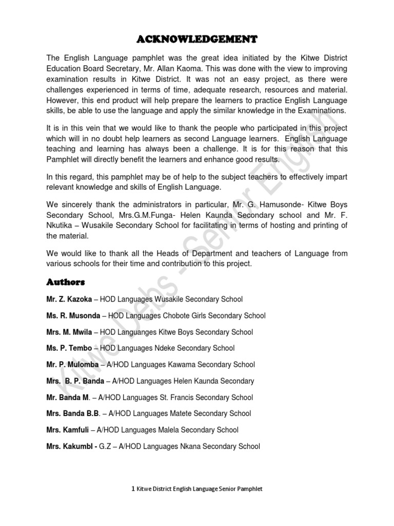 English Pamphlet | PDF