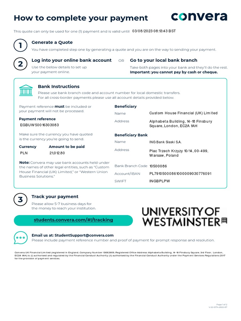 Instructions | PDF | Payments | Banks