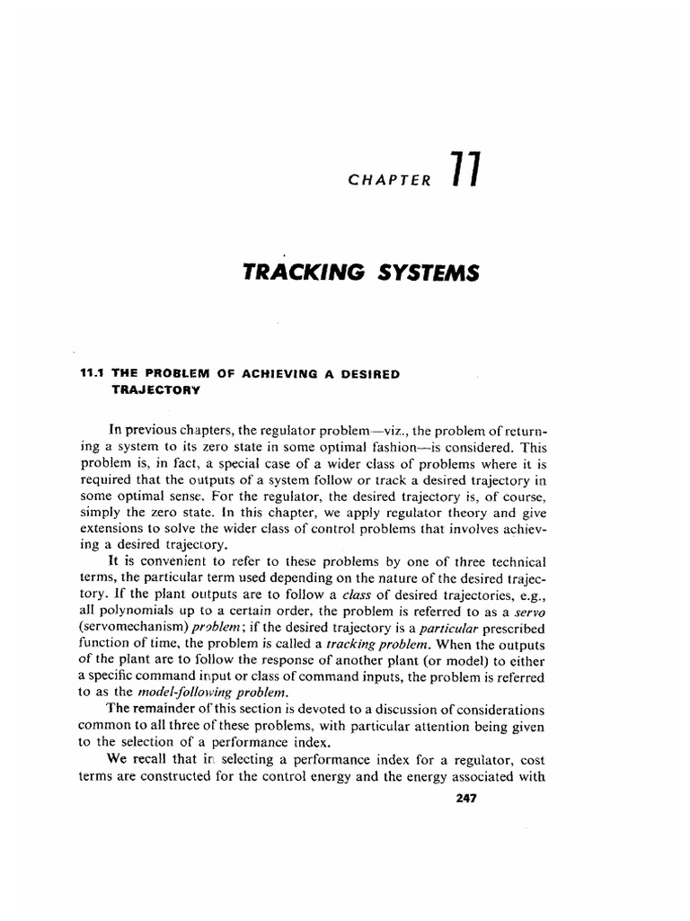 Linear Optimal Control (Anderson & Moore), Tracking | PDF