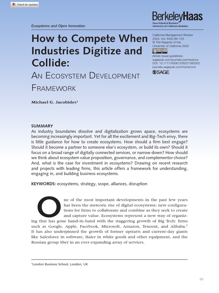 Reading 1 - Ecosystem | PDF