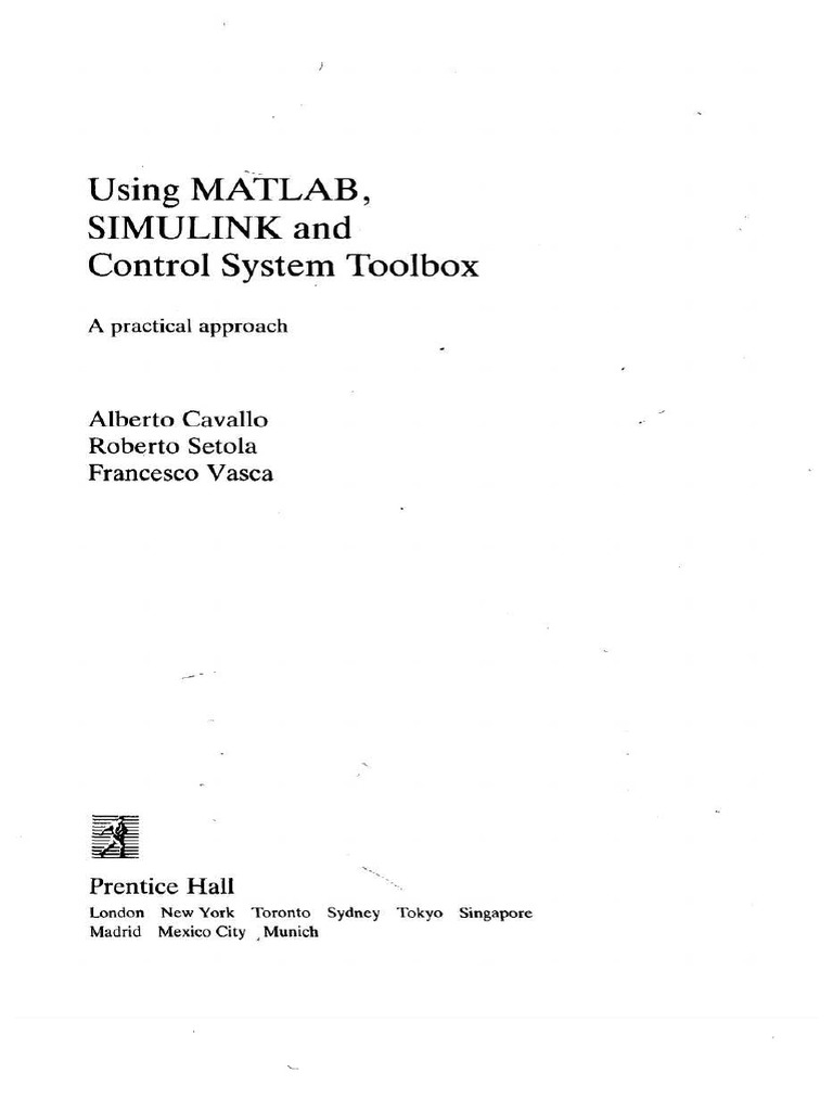 Cavallo Using Matlab Simulink and Control Toolbox Toc 1996 | PDF