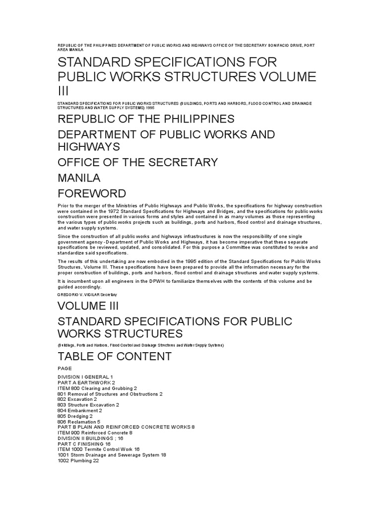 DPWH Blue Book Version 3 | PDF | Concrete | Sewerage