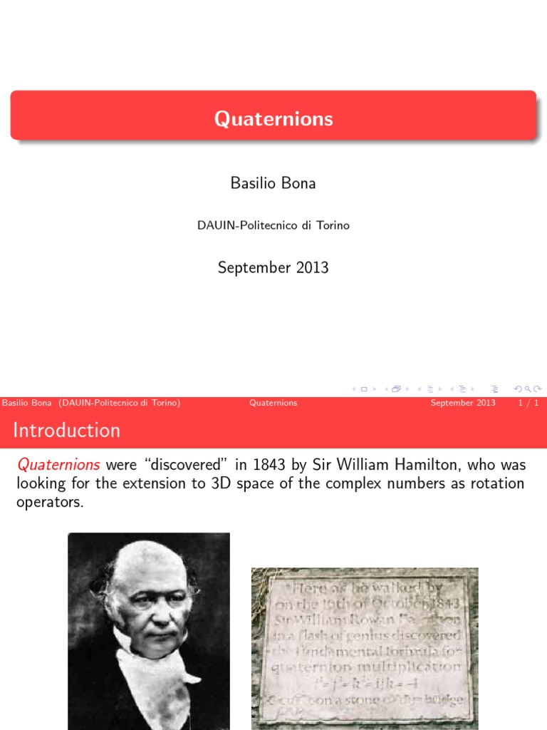 Slide 04 Quaternions | PDF