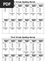 First Grade Master Spelling Lists | PDF | Nature | Sports