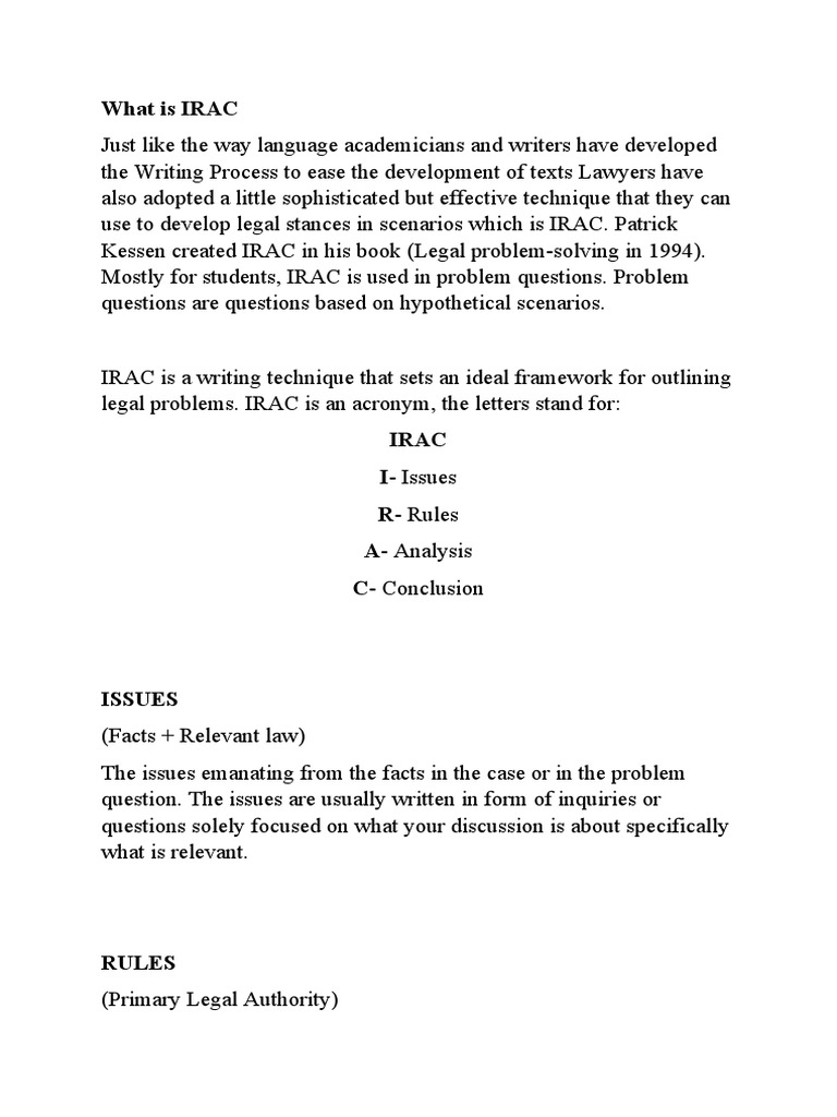 What Is IRAC | PDF | Theft | Common Law