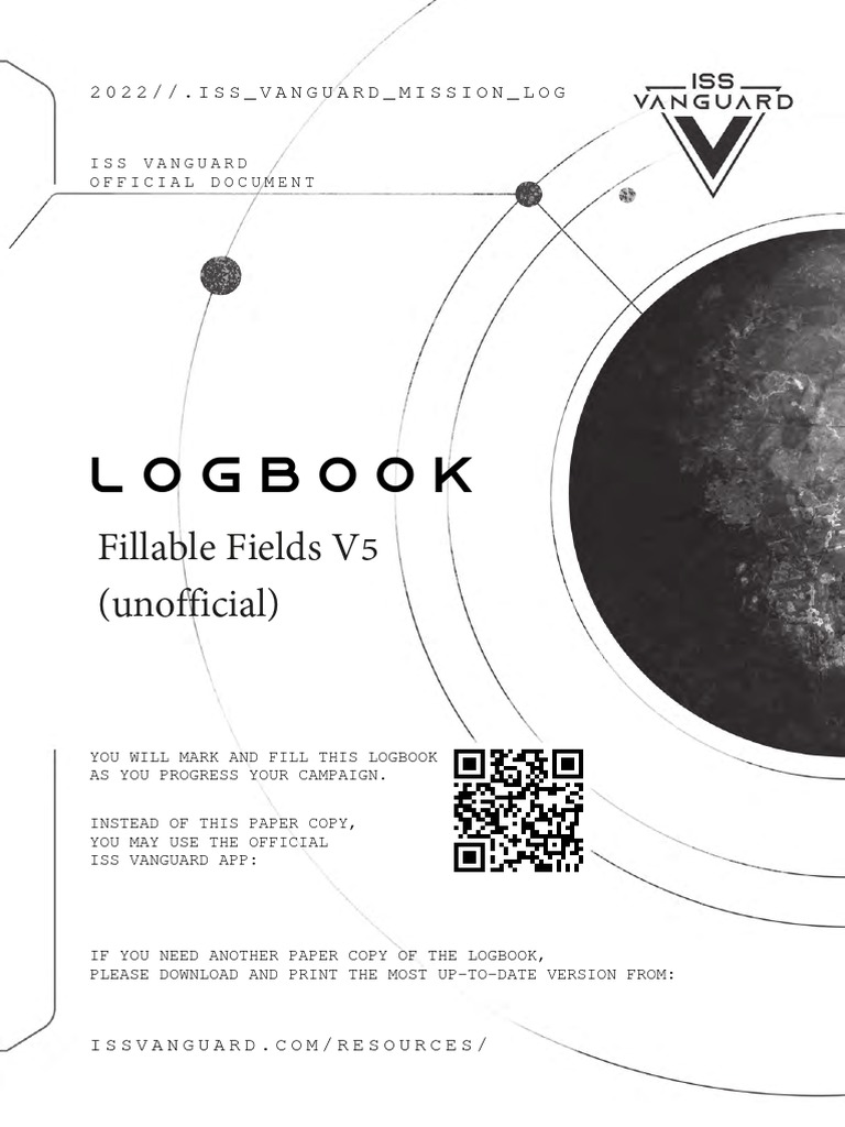 ISS Vanguard Logbook Fillable Fields V5 Enhanced | PDF