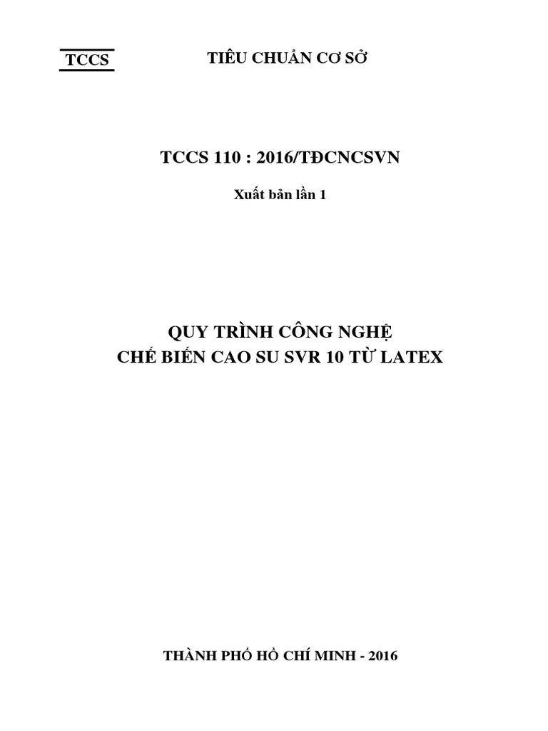 TCCS 110 Quy Trinh Che Bien SVR 10 Tu Latex | PDF