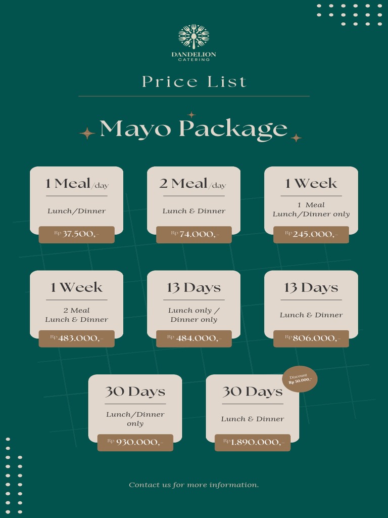 Catering Packages and Prices Overview | PDF | Lunch | Meal