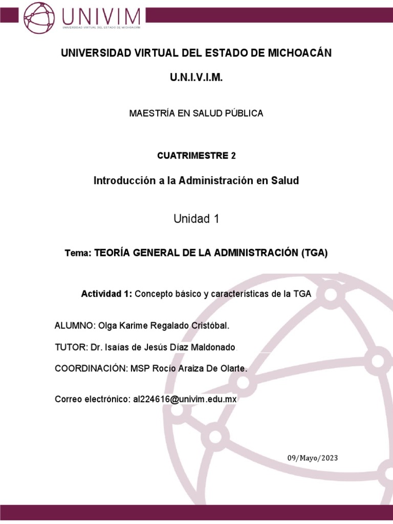ORegalado - Concepto Básico y Características de La TGA | PDF