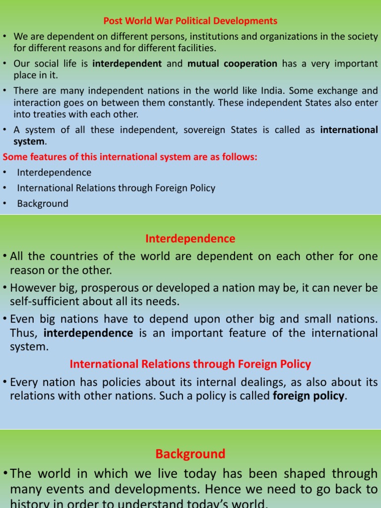 Post-War Political Developments Overview | PDF | Non Aligned Movement ...