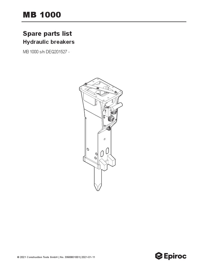 Hydraulic Breaker Parts Guide | PDF