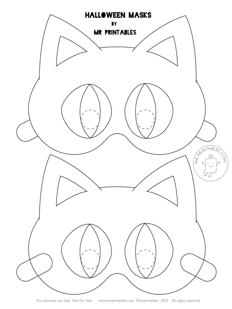 Mrprintables Printable Mask Halloween Cat Blank | PDF