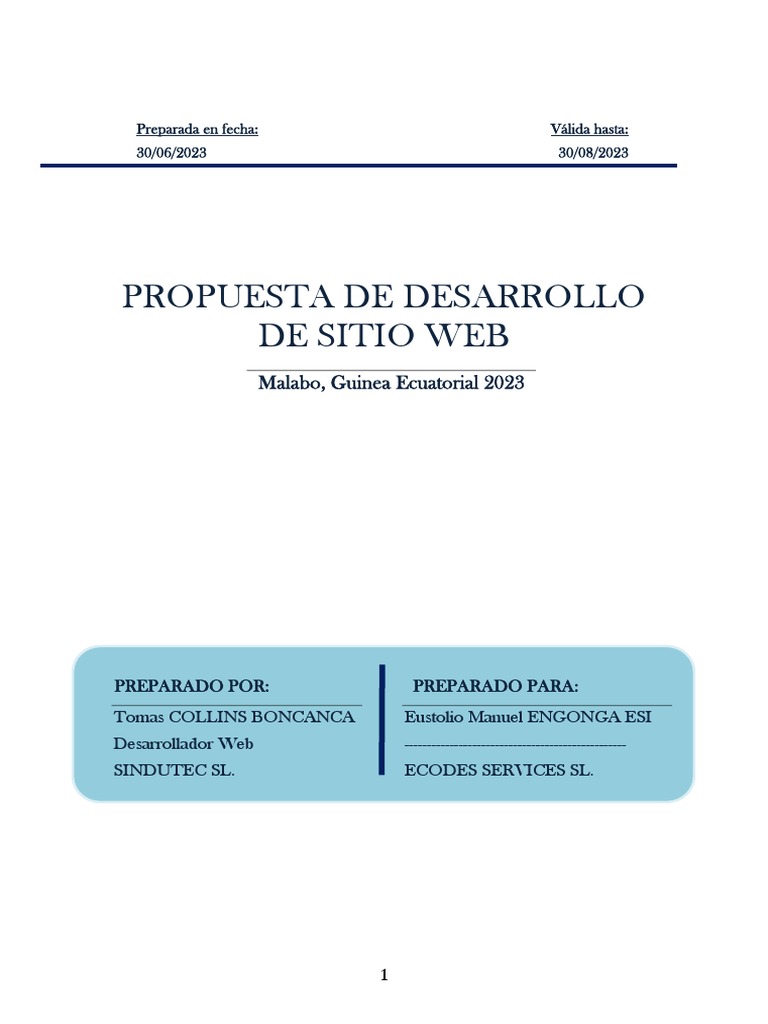 PROPUESTA DE DESARROLLO DE SITIO WEB - v2 | PDF