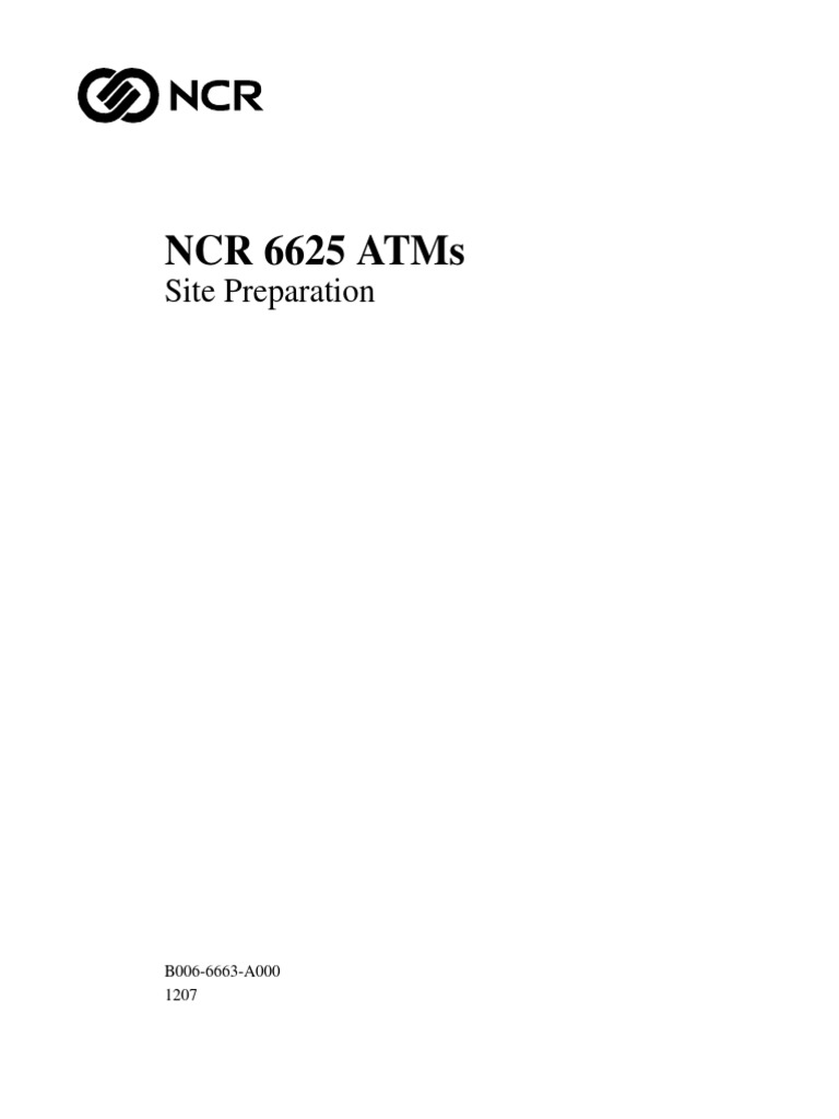 NCR 6625 ATM Installation Guide | PDF