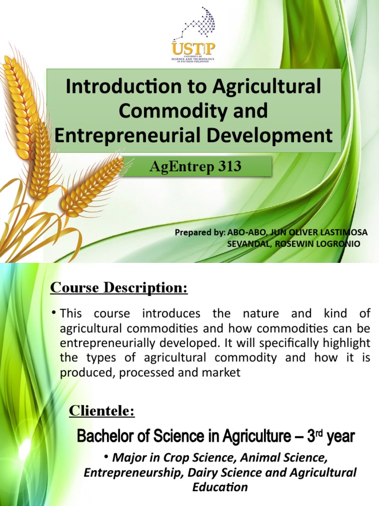 Introduction to Agricultural Commodities | PDF