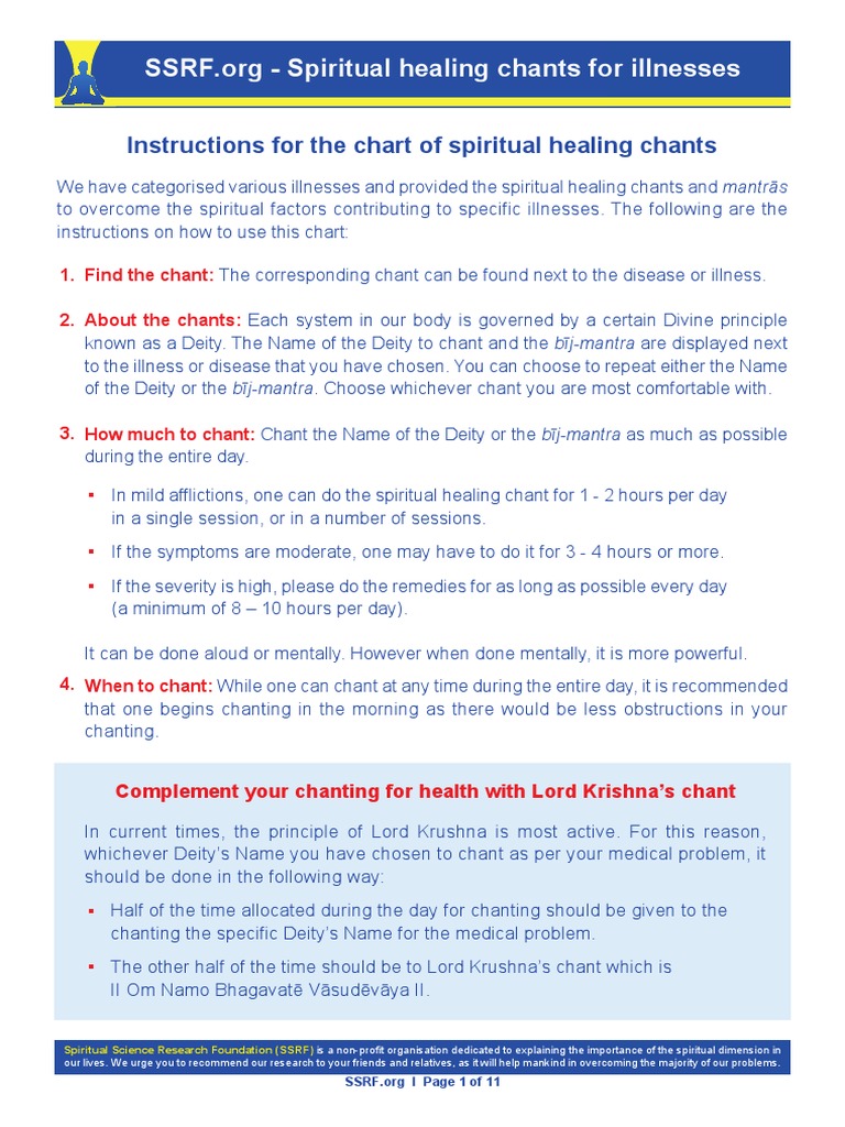 Spiritual Healing Chants - Opt 1 | PDF | Faith Healing | Prayer