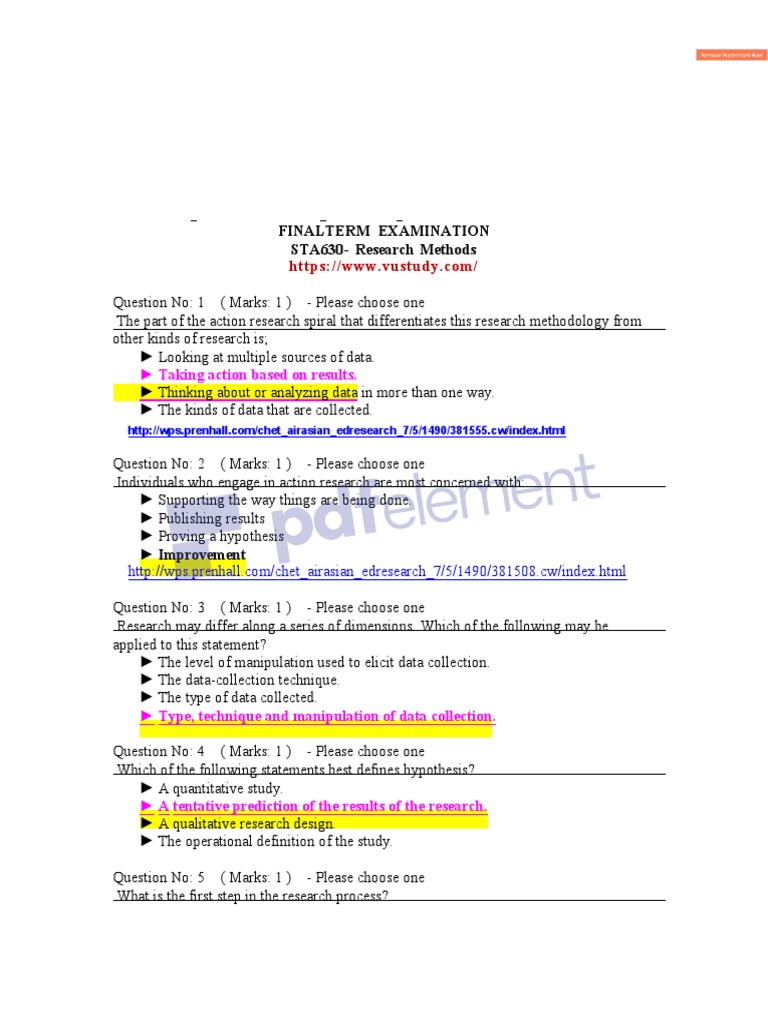 STA630 FINAL TERM SOLVED MCQS WITH REFERENCE | PDF STA630 FINAL TERM SOLVED MCQS WITH REFERENCE | PDF