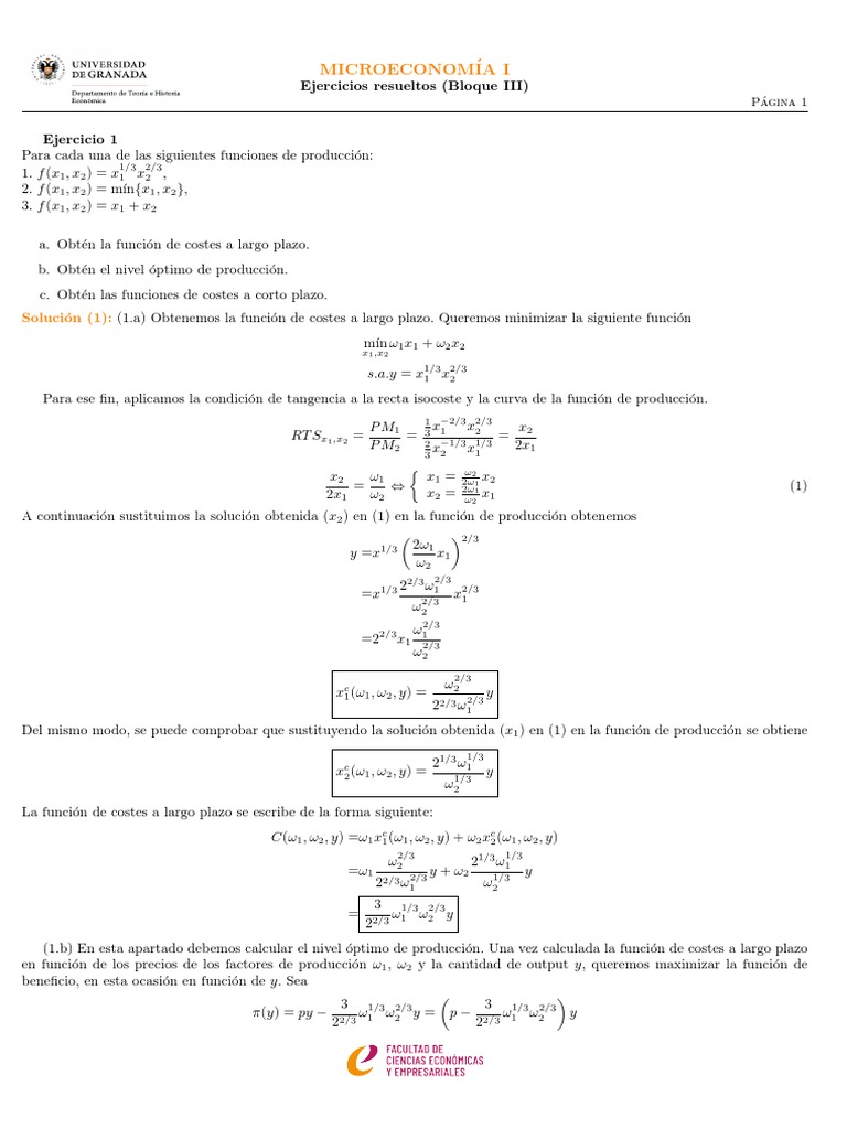 Soluciones Ejercicios - Bloque III | Descargar gratis PDF | Microeconomía | Pendiente