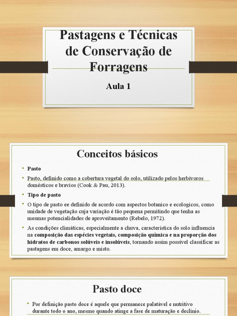 Aula 1 - Conceitos Basicos e Ecologia Das Pastagens | Download grátis PDF | Pasto | Solo