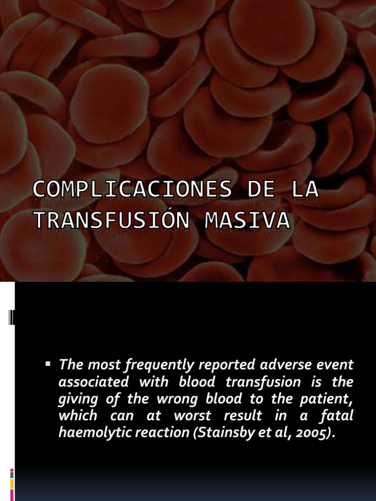 Complicaciones de La Transfusión Masiva | PDF | Coagulación ...