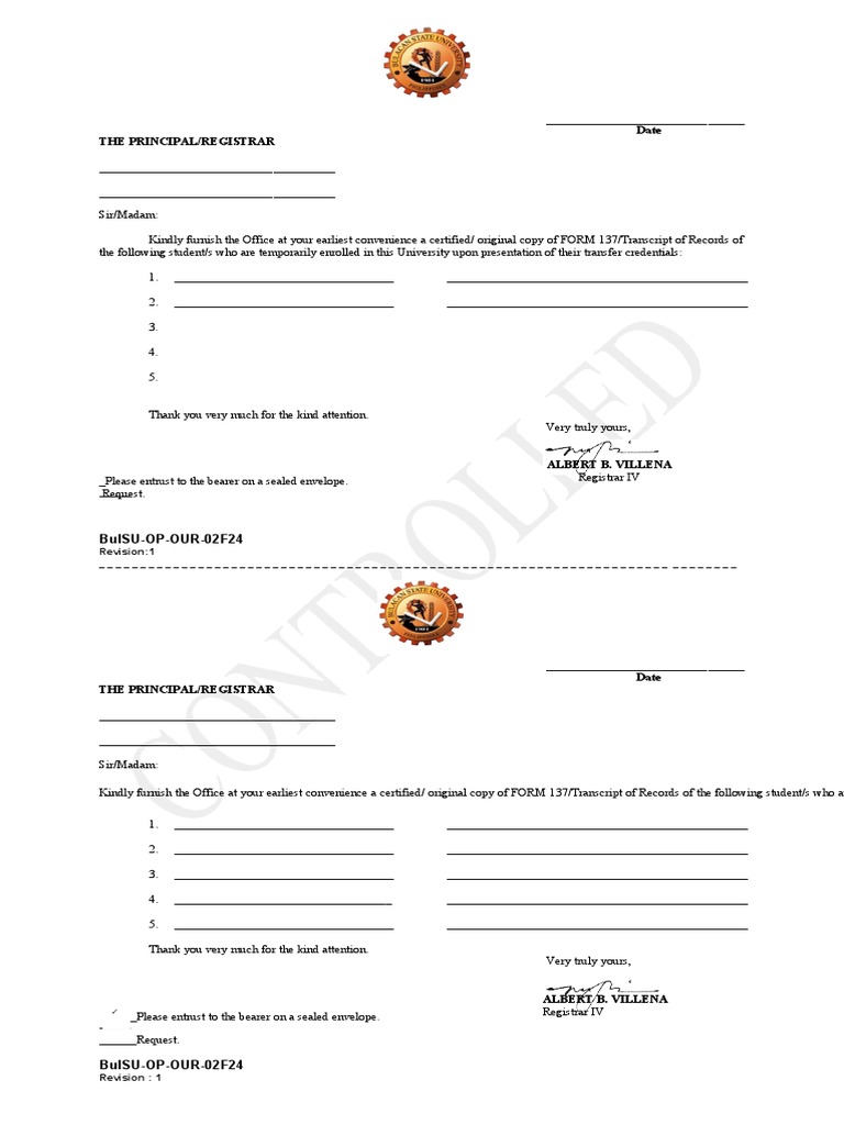 Updated f137 Tor Request 2023 | PDF