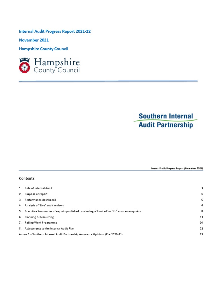 Hampshire Council Audit Report 2021 | PDF | Internal Audit | Audit