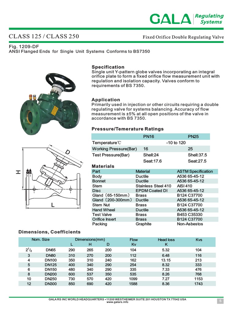 Gala Valve | PDF | Valve | Fluid Dynamics