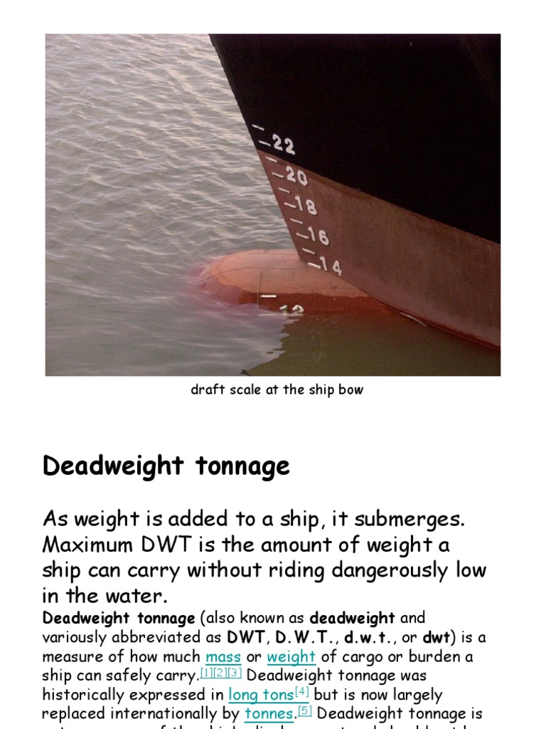 Draft Scale at The Ship Bow | PDF | Tonnage | Shipbuilding
